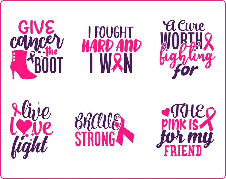 15 Cancer Quotes SVG Bundle, Awareness Ribbon Svg, Fight Cancer Svg ...