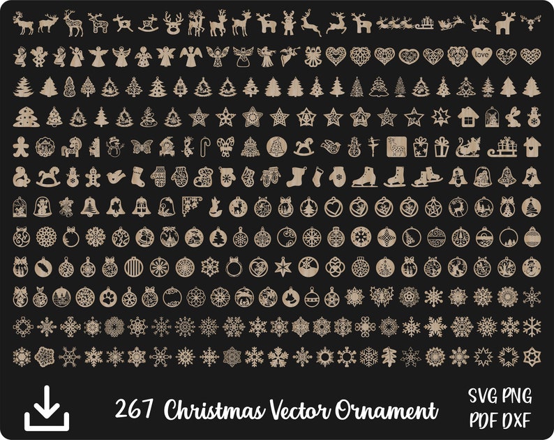 CNC Christmas Vector Files Bundle Vector Cdr Dxf Svg for Laser Cut Cnc ...