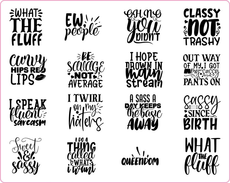 32 Sassy Quotes SVG Bundle, Sassy Sayings, Funny Svg, for Cricut ...