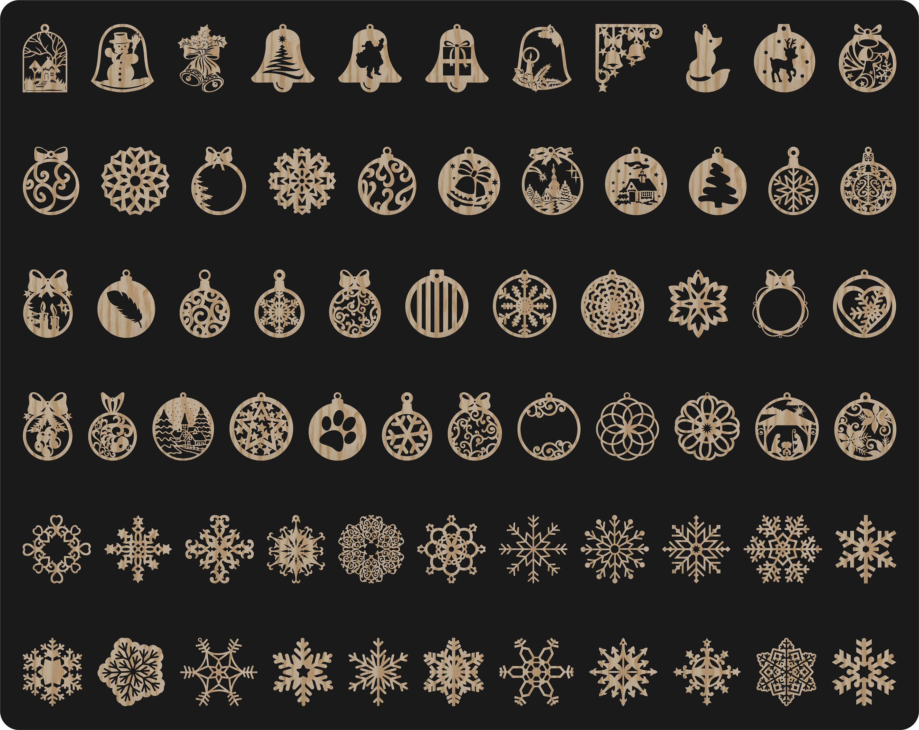 CNC Christmas Vector Files Bundle Vector Cdr Dxf Svg for Laser Cut Cnc ...
