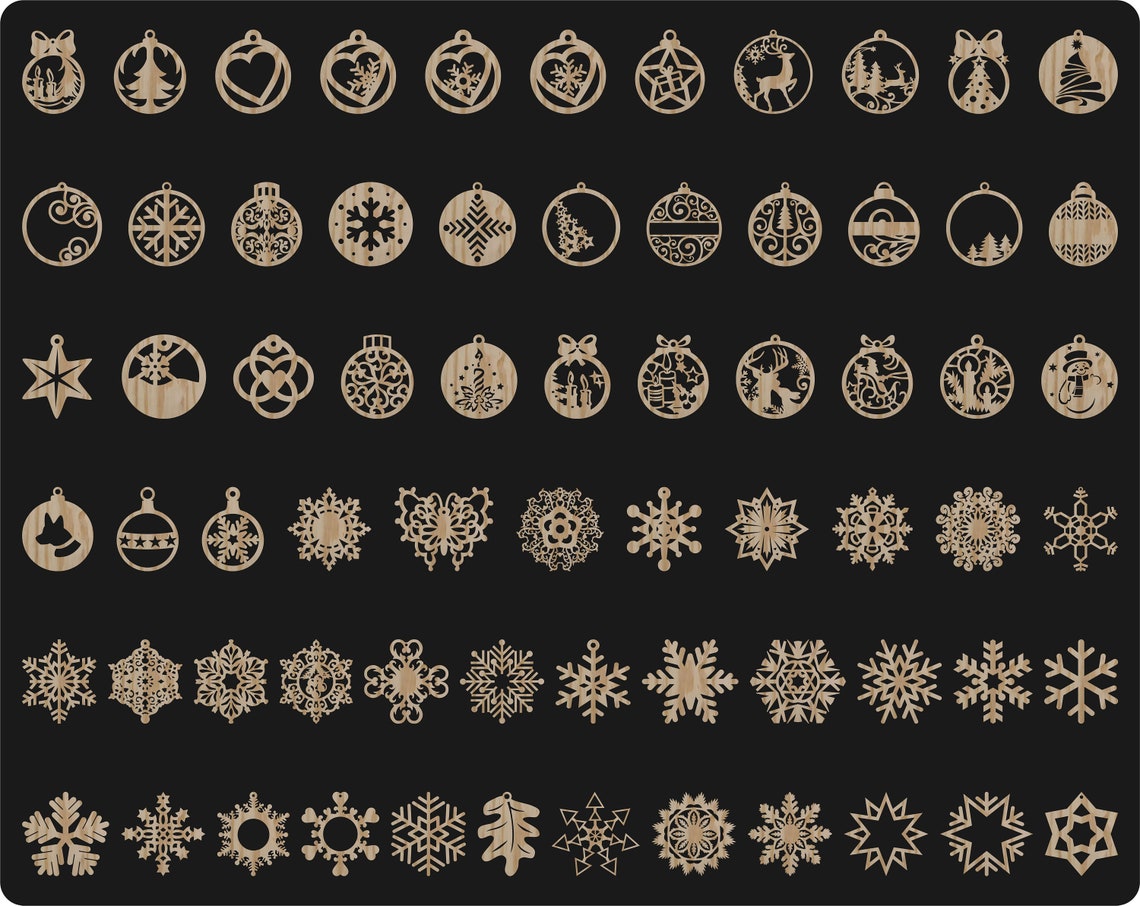CNC Christmas Vector Files Bundle Vector Cdr Dxf Svg for Laser Cut Cnc ...