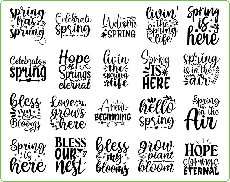 39 Spring Quotes SVG Bundle, Hello Spring SVG for Cricut, Sublimation ...