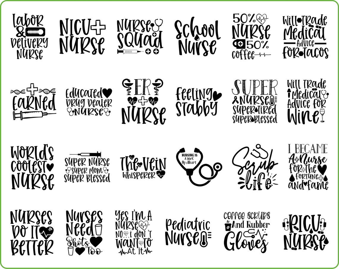 42 Nurse Quotes SVG Bundle, Nursing SVG, School Nurse Svg, Medical SVG ...
