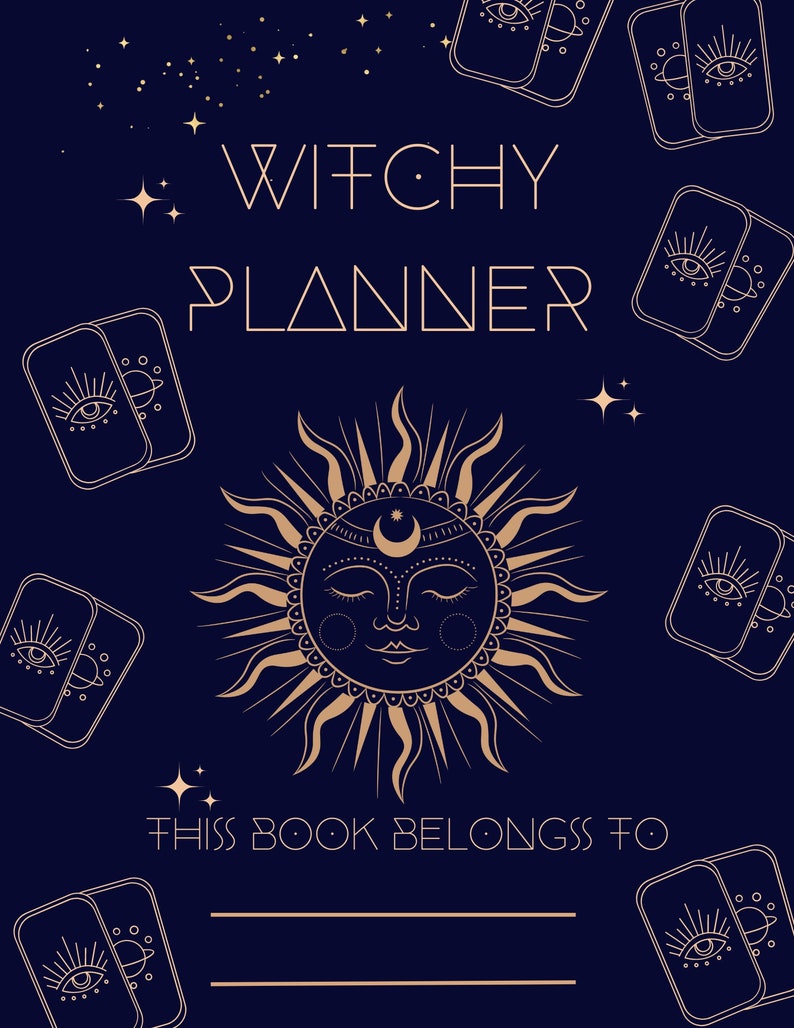 Witchy Planner, Spellbook, Witchy Dark Mode Digital Undated Planner ...