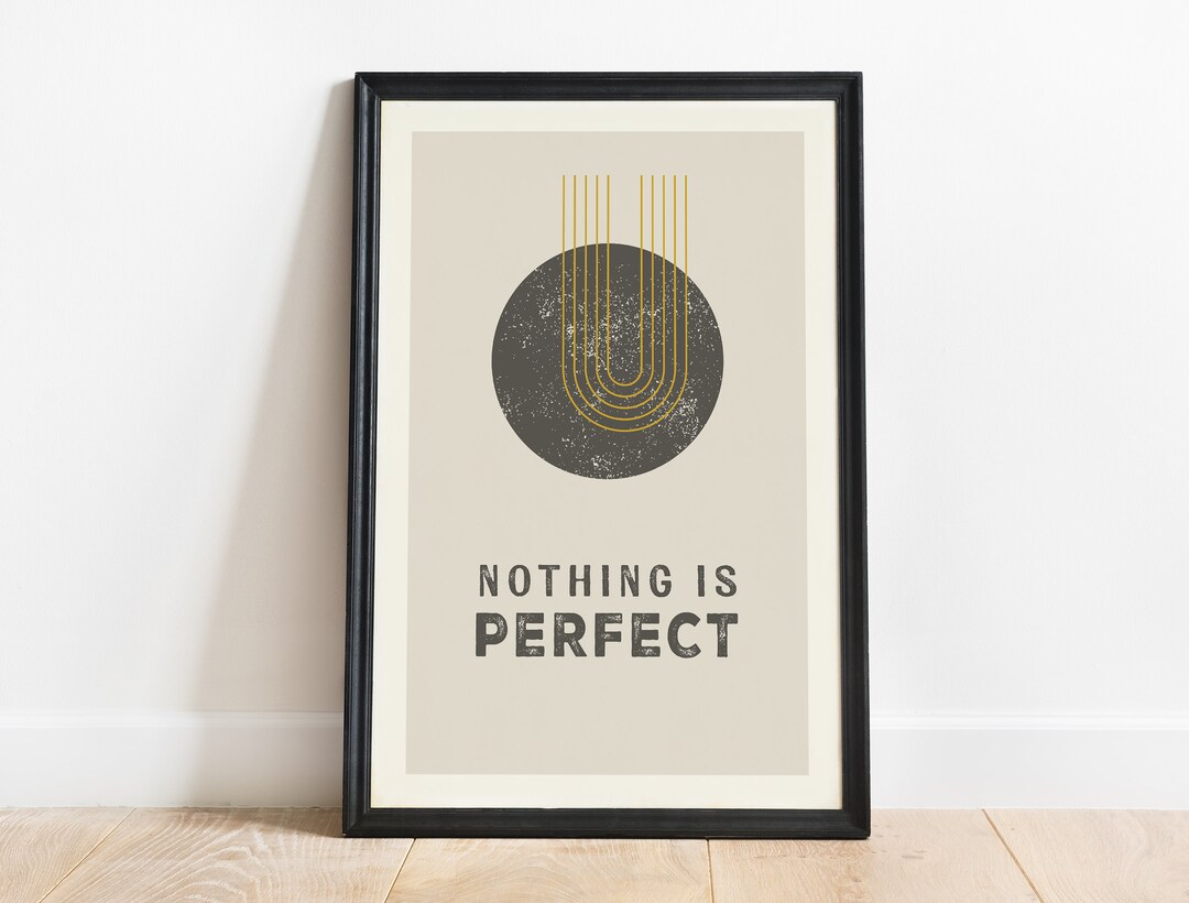 NOTHING IS PERFECT Wabi Sabi Wall Art Print, Retro Vintage Mid-century ...