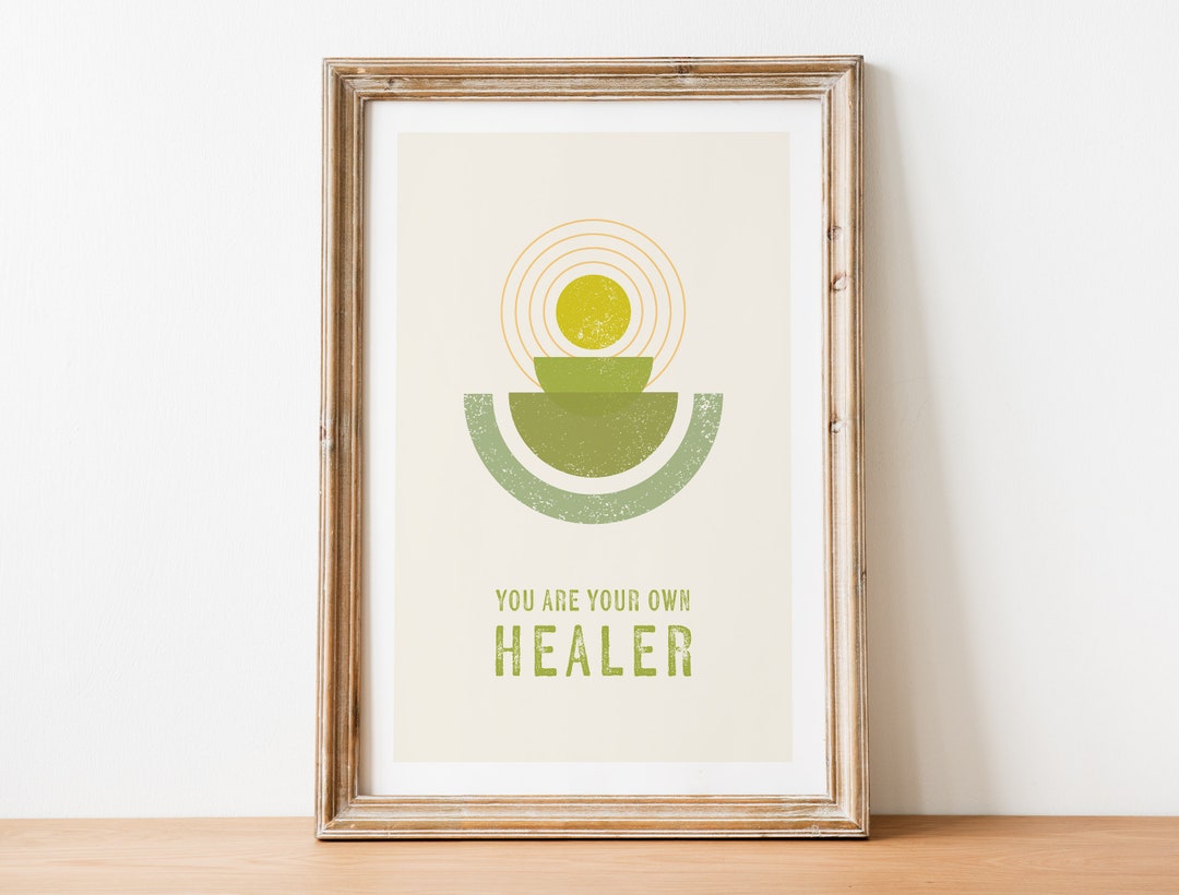 You Are Your Own Healer - Positive Affirmation Wall Art Print, Retro ...