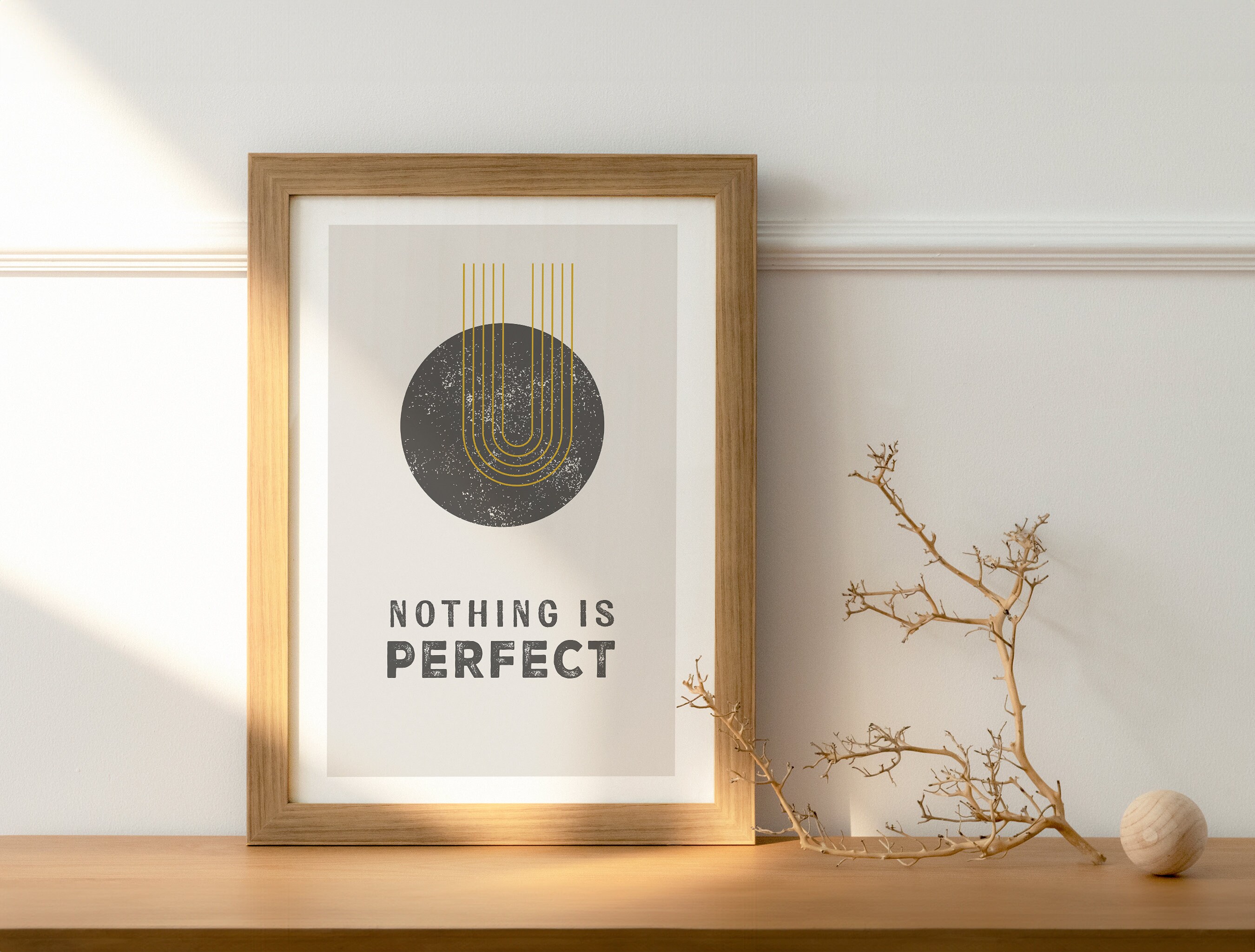 NOTHING IS PERFECT Wabi Sabi Wall Art Print, Retro Vintage Mid-century ...