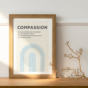 COMPASSION Wall Art Print, Mindfulness Meditation Prayer Practice ...