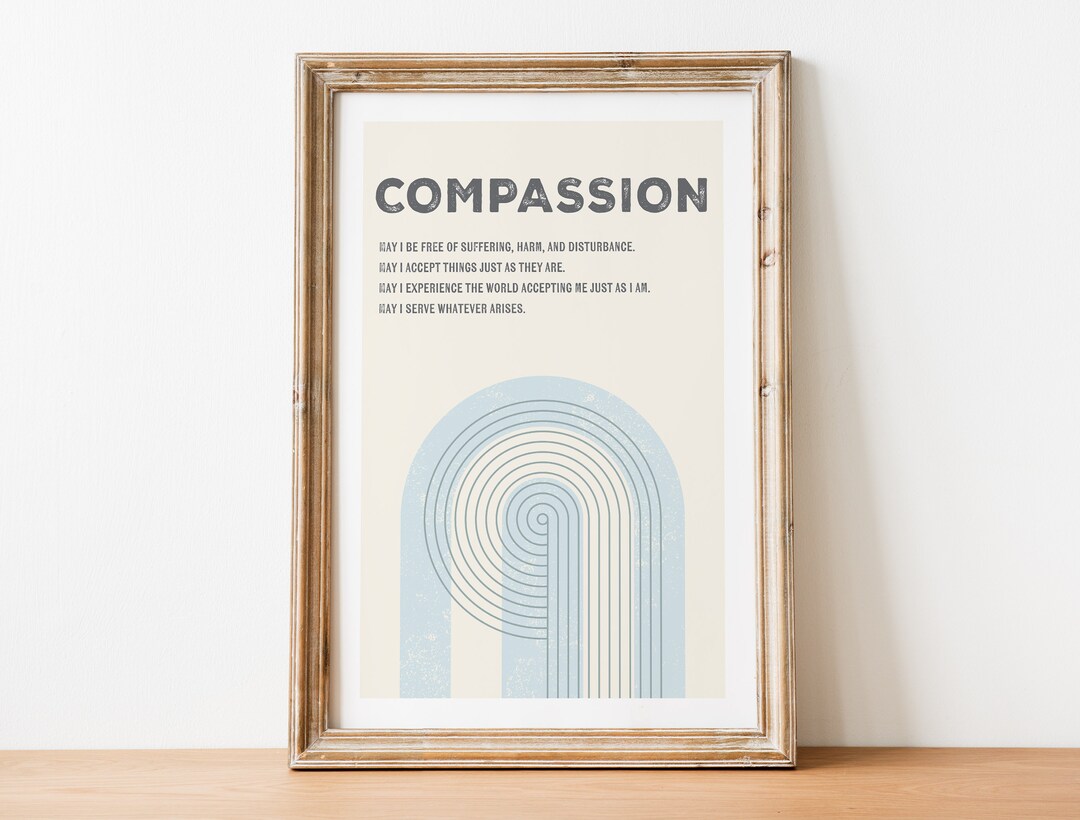 COMPASSION Wall Art Print, Mindfulness Meditation Prayer Practice ...