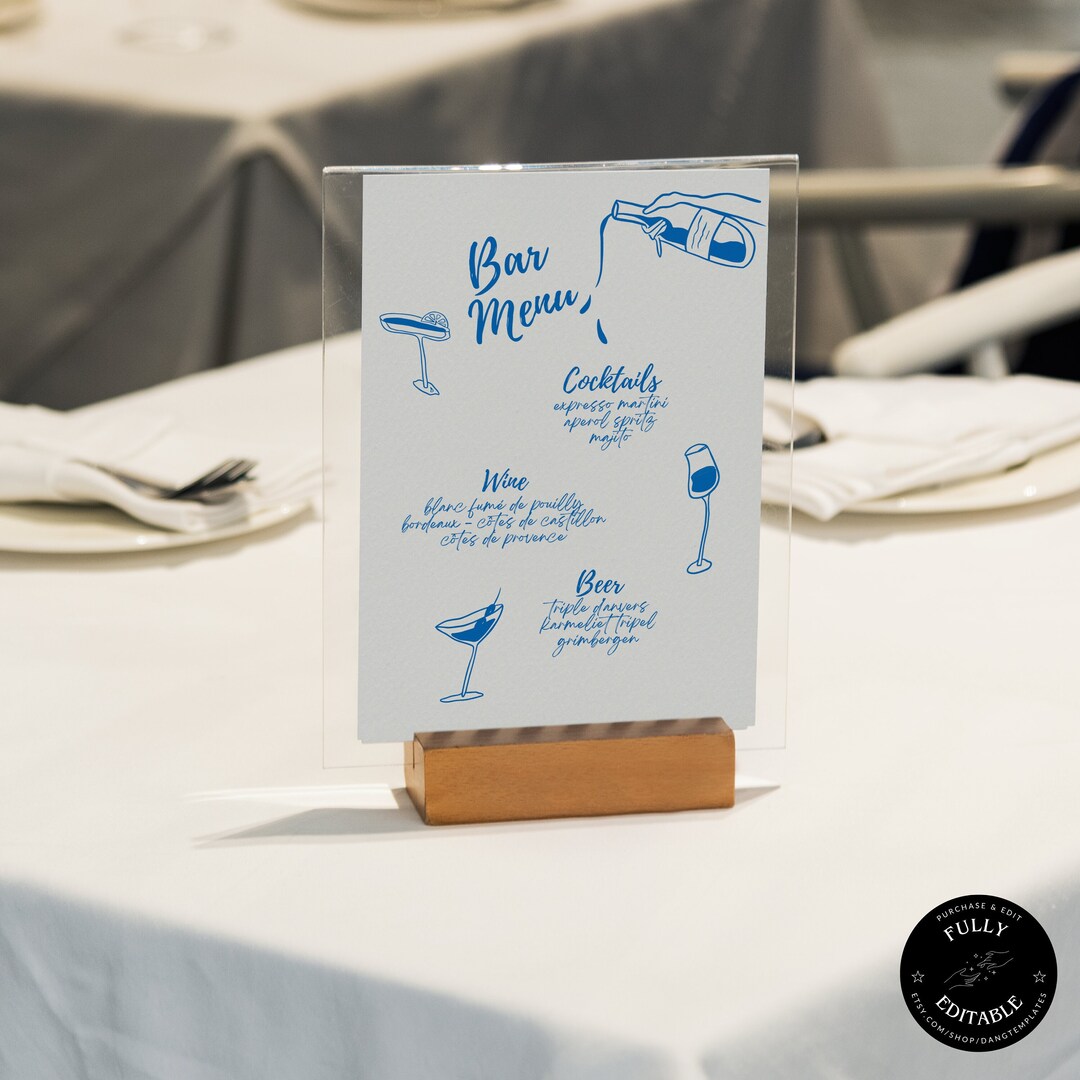 Bar, Drink Menu Template | Hand Drawn & Handwritten Scribble ...