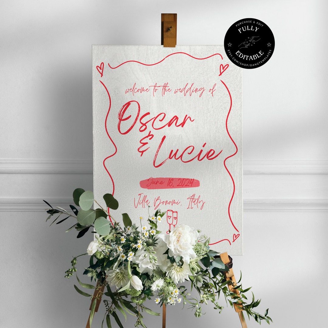 WELCOME SIGN Template | Colorful, Whimsical, Funky, Hand Drawn ...