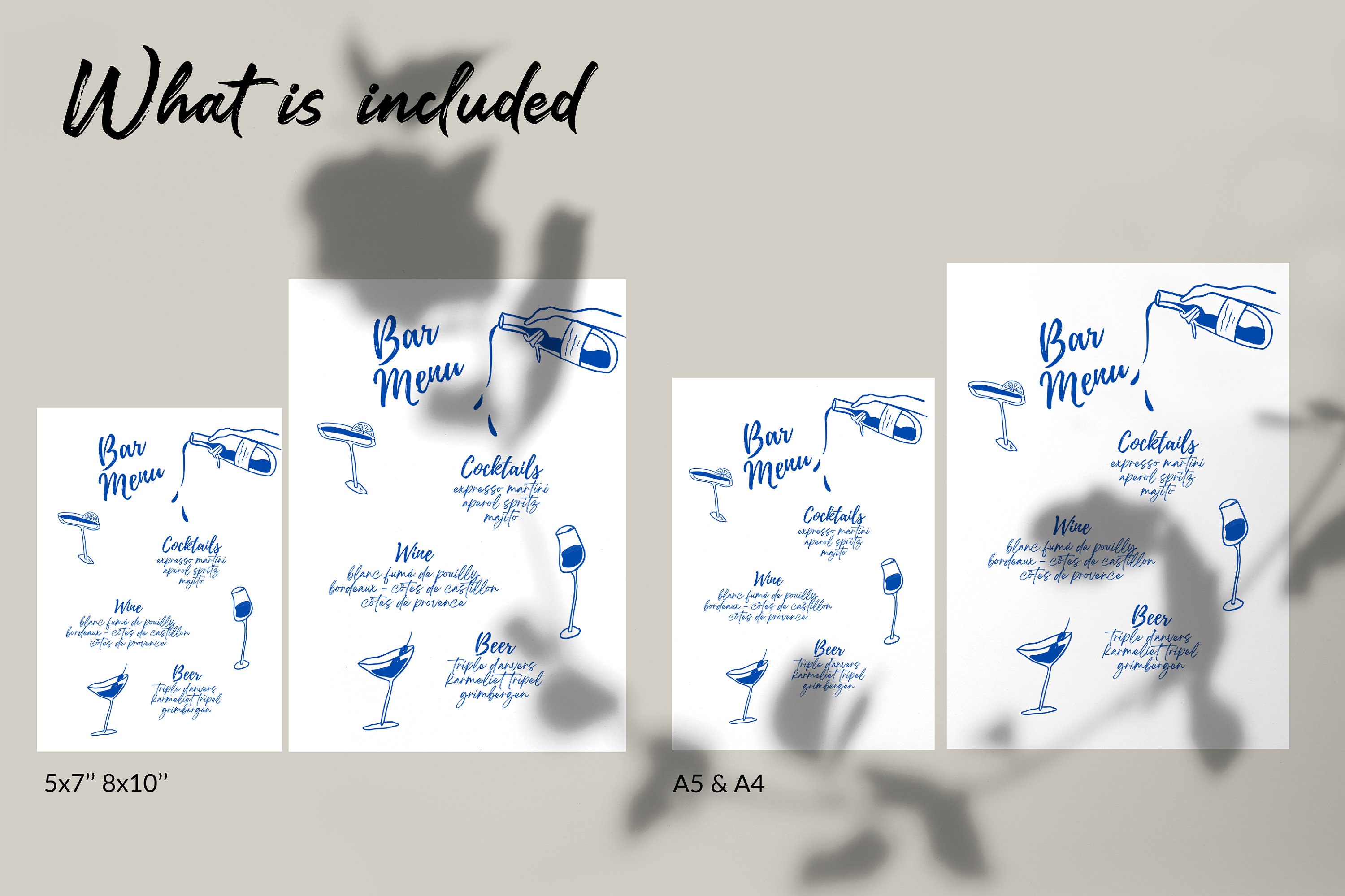 Bar, Drink Menu Template | Hand Drawn & Handwritten Scribble ...