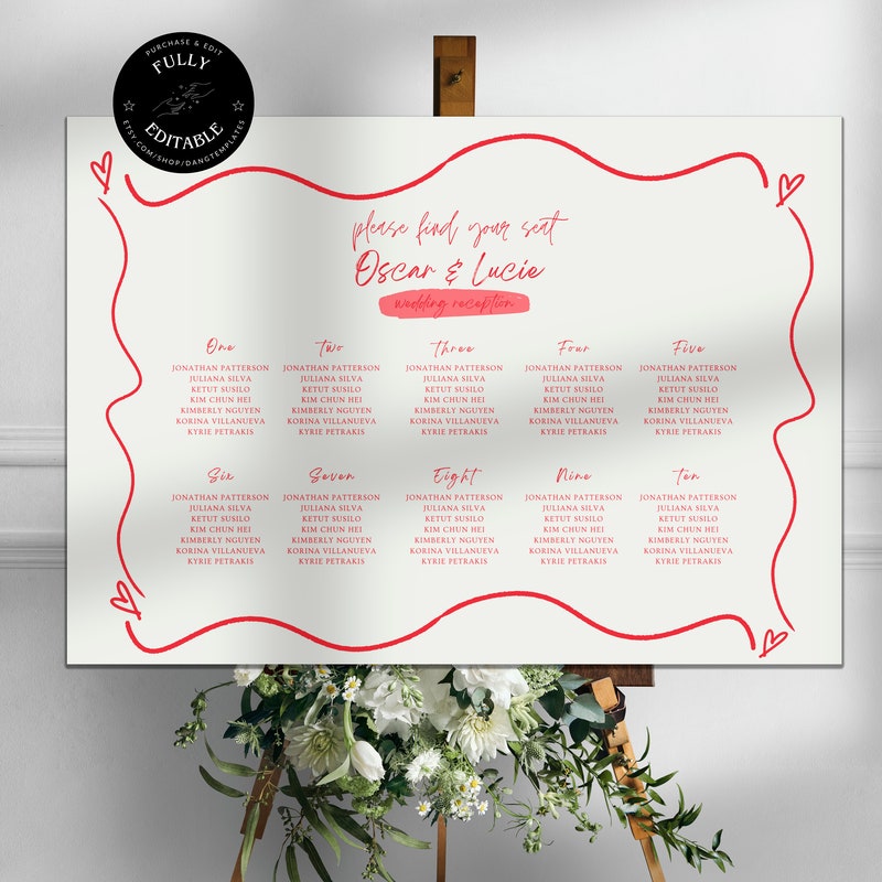 Colorful Seating Chart - Etsy