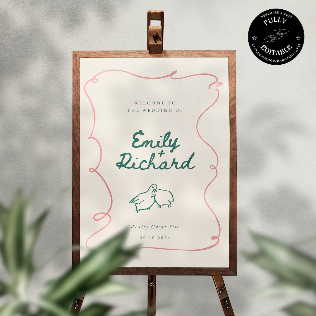 WELCOME SIGN Template | Colorful, Whimsical, Funky, Hand Drawn ...