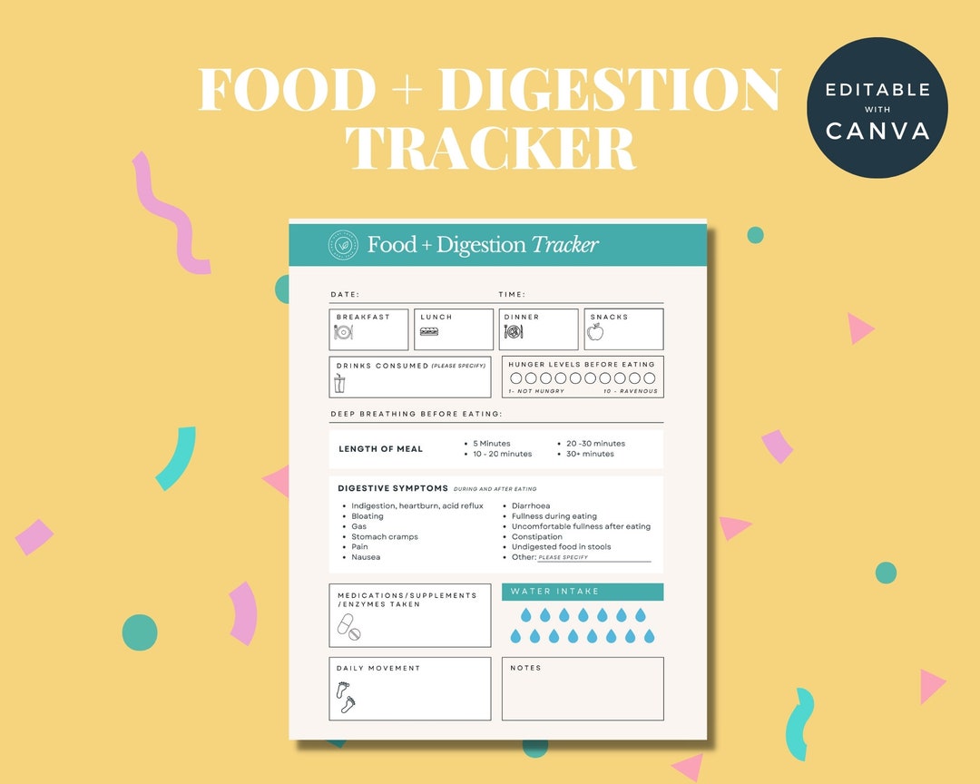 Food and Digestion Tracker Template Lead Magnet for - Etsy