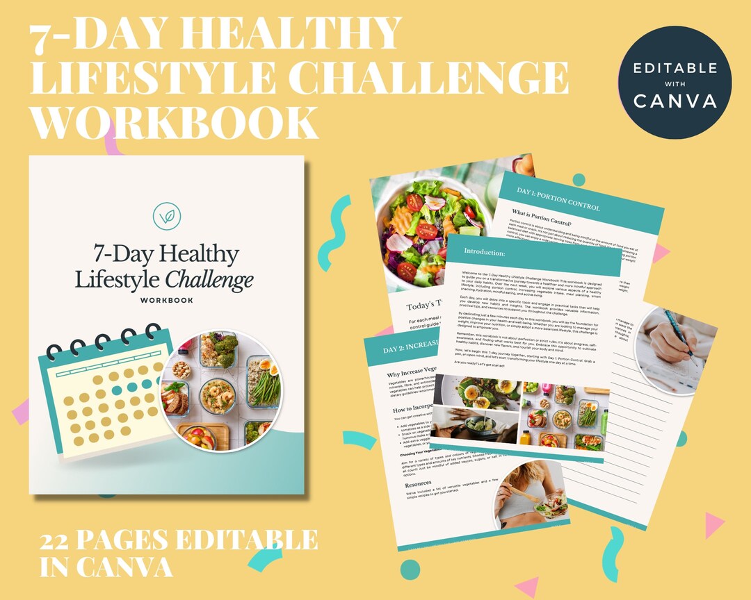 7-day Healthy Lifestyle Challenge Workbook Fitness Ebook - Etsy