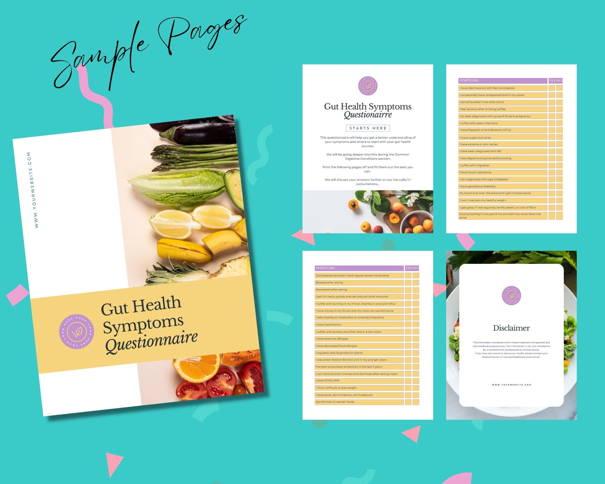 Gut Health Questionaire Healthy Life Canva Template Life - Etsy