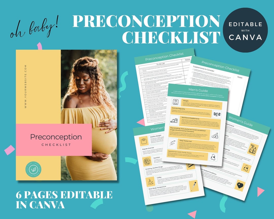 Preconception Checklist, Expecting Mom Checklists, Pregnancy Template ...