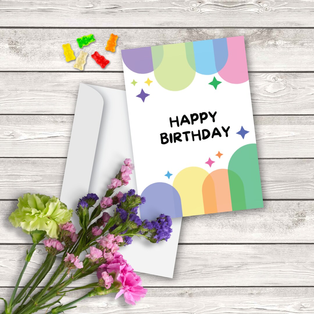 Printable Birthday Card, Happy Birthday Card, Digital Download ...