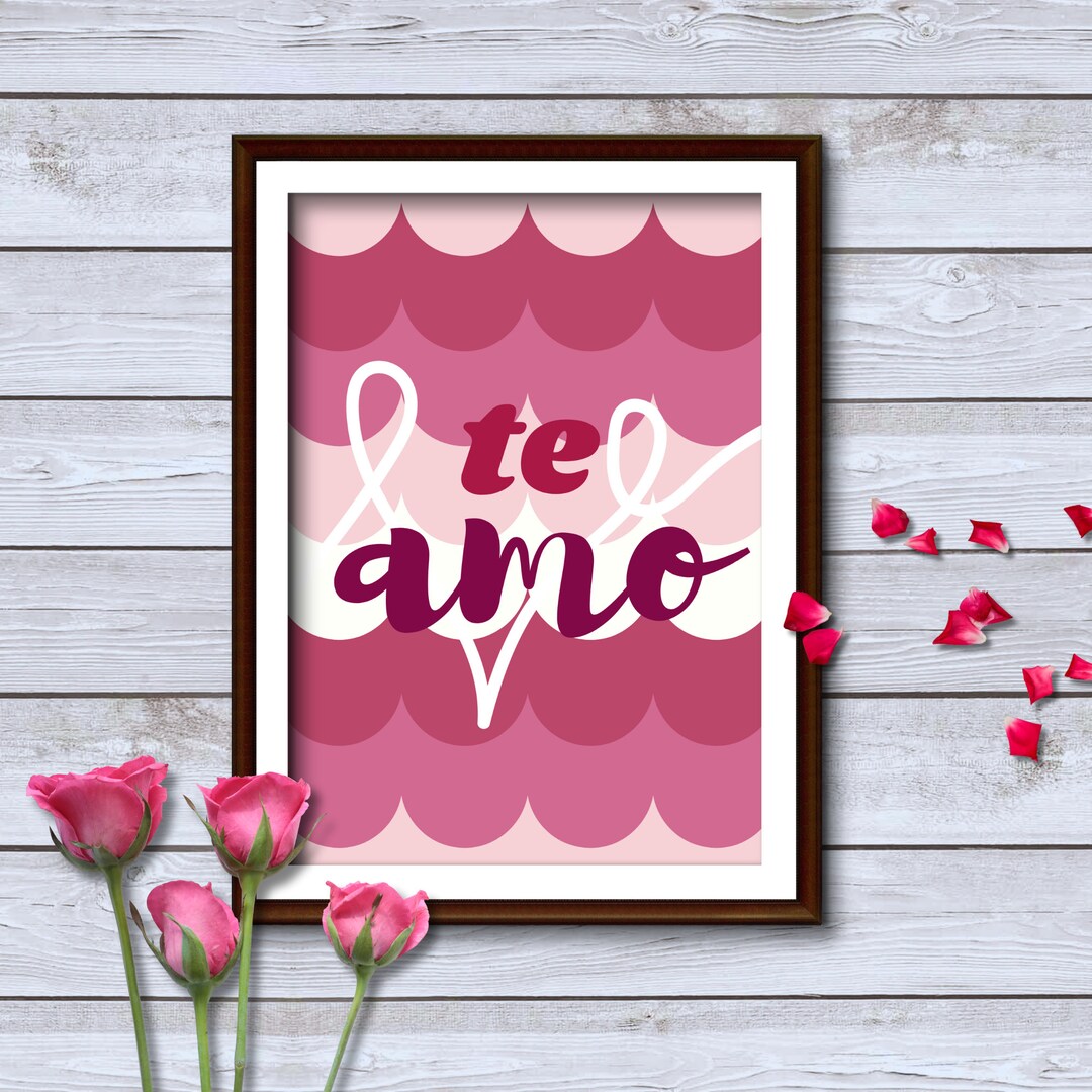 Valentine Day Gift, Digital Download, Valentine Art, Te Amo, I Love You ...
