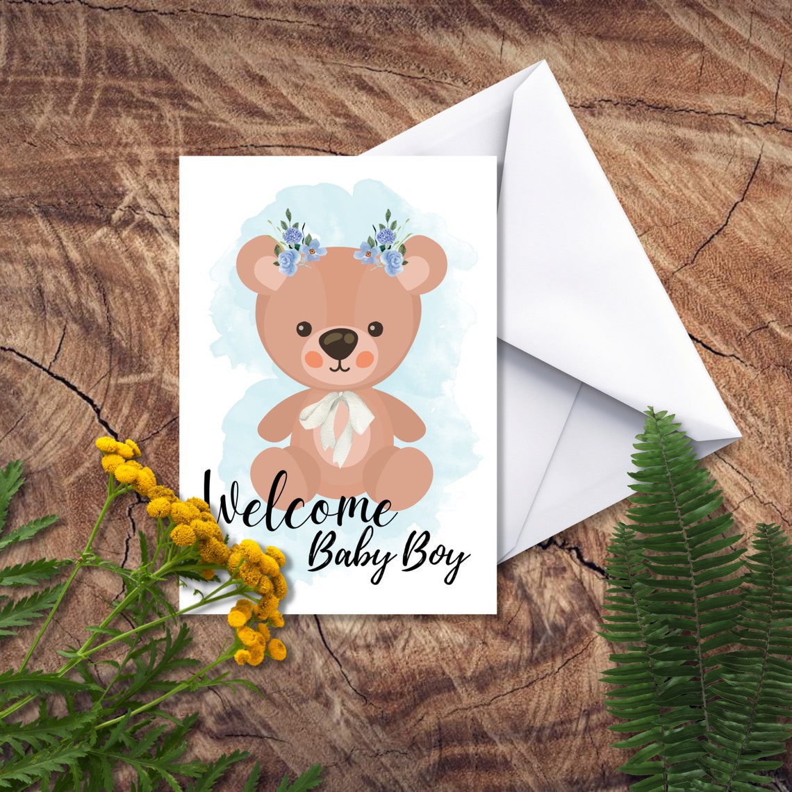 Welcome Baby Boy, Welcome Baby Boy Card, Digital Download, Printable ...