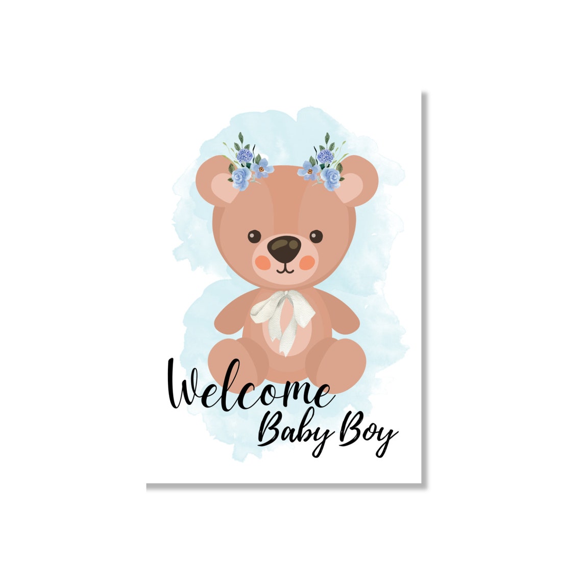 Welcome Baby Boy, Welcome Baby Boy Card, Digital Download, Printable ...