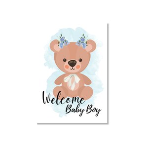 Welcome Baby Boy, Welcome Baby Boy Card, Digital Download, Printable ...