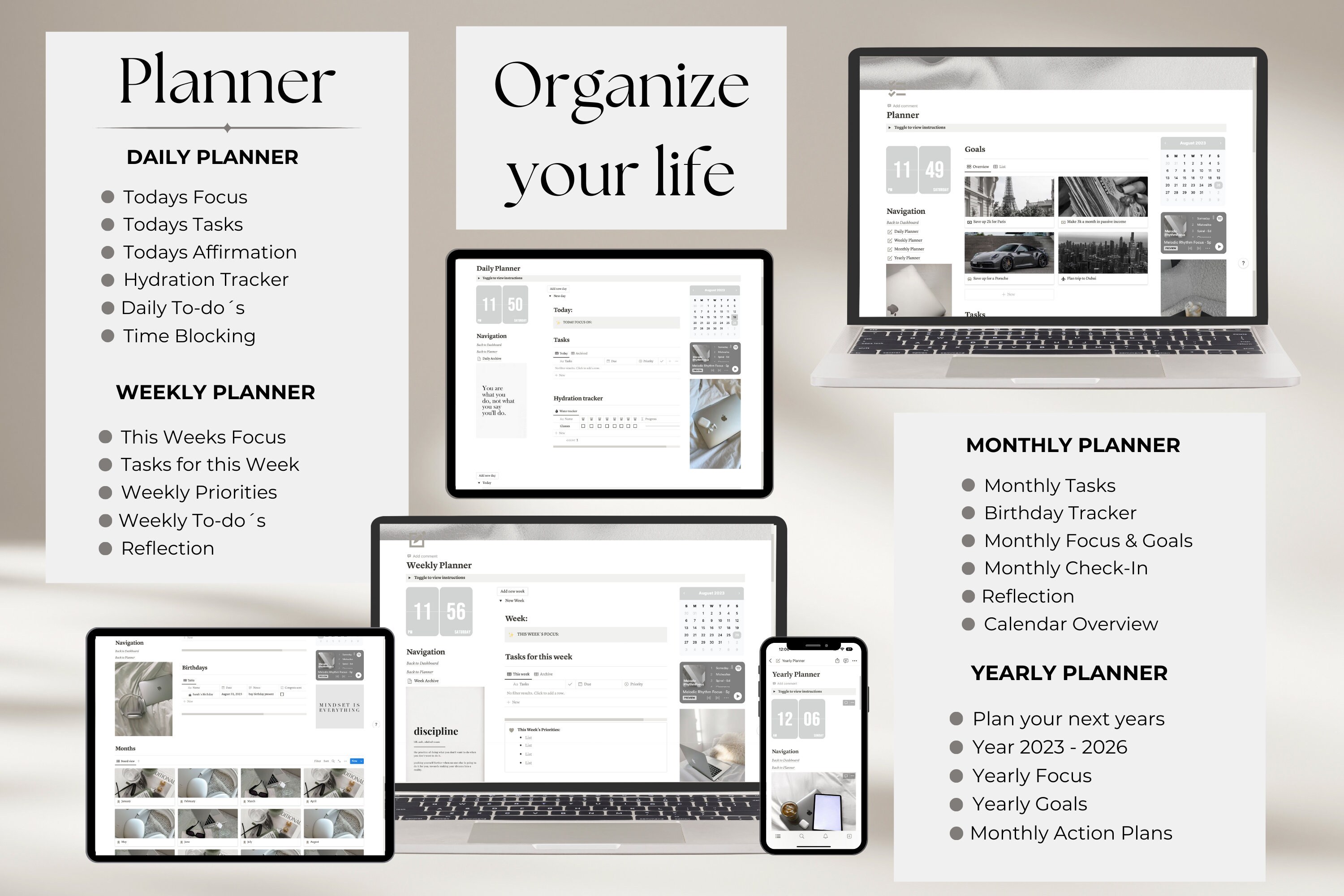 Notion Template Life Planner All in One Notion Template Notion ...