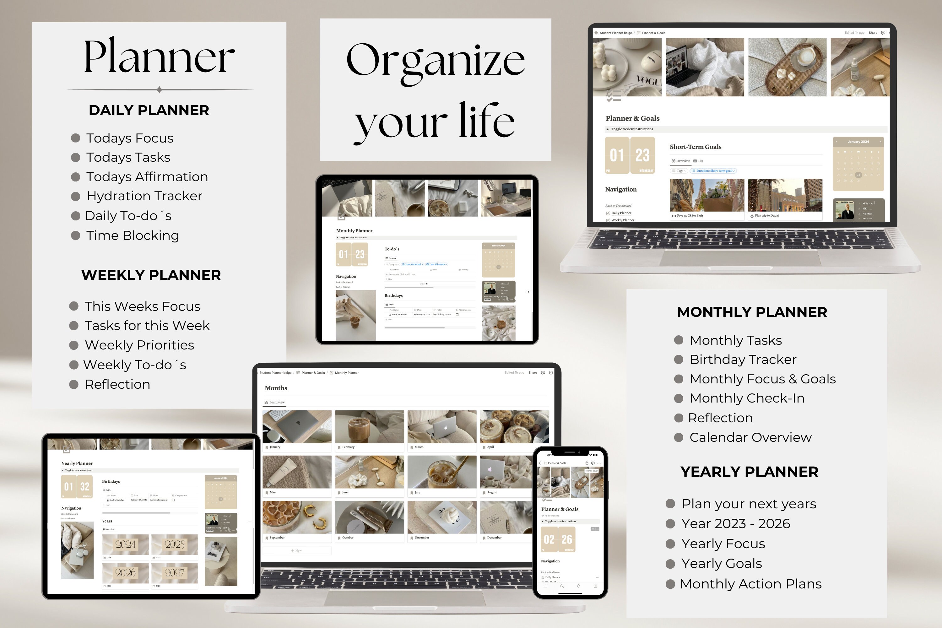 Ultimate Student Planner Notion Academic Notion Life Planner, Notion Planner, All in One Digital ...