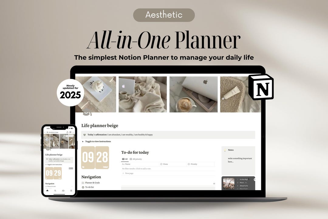 2025 Notion Template Life Planner That Girl Notion Life Planner, Notion ...