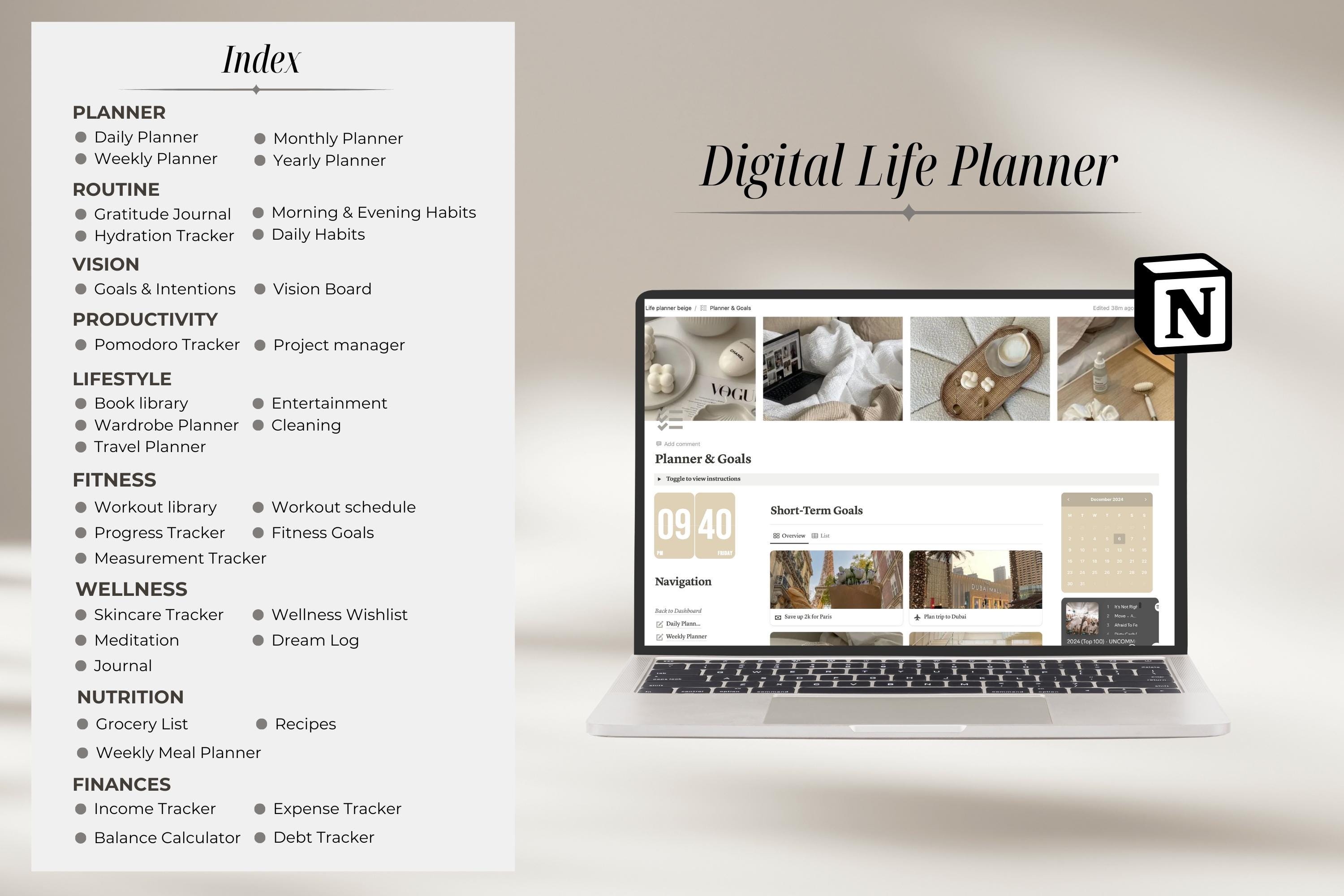 2025 Notion Template Life Planner That Girl Notion Life Planner, Notion ...