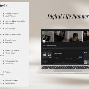2025 Notion Template Life Planner Dark Mode Notion Life Planner, Notion ...