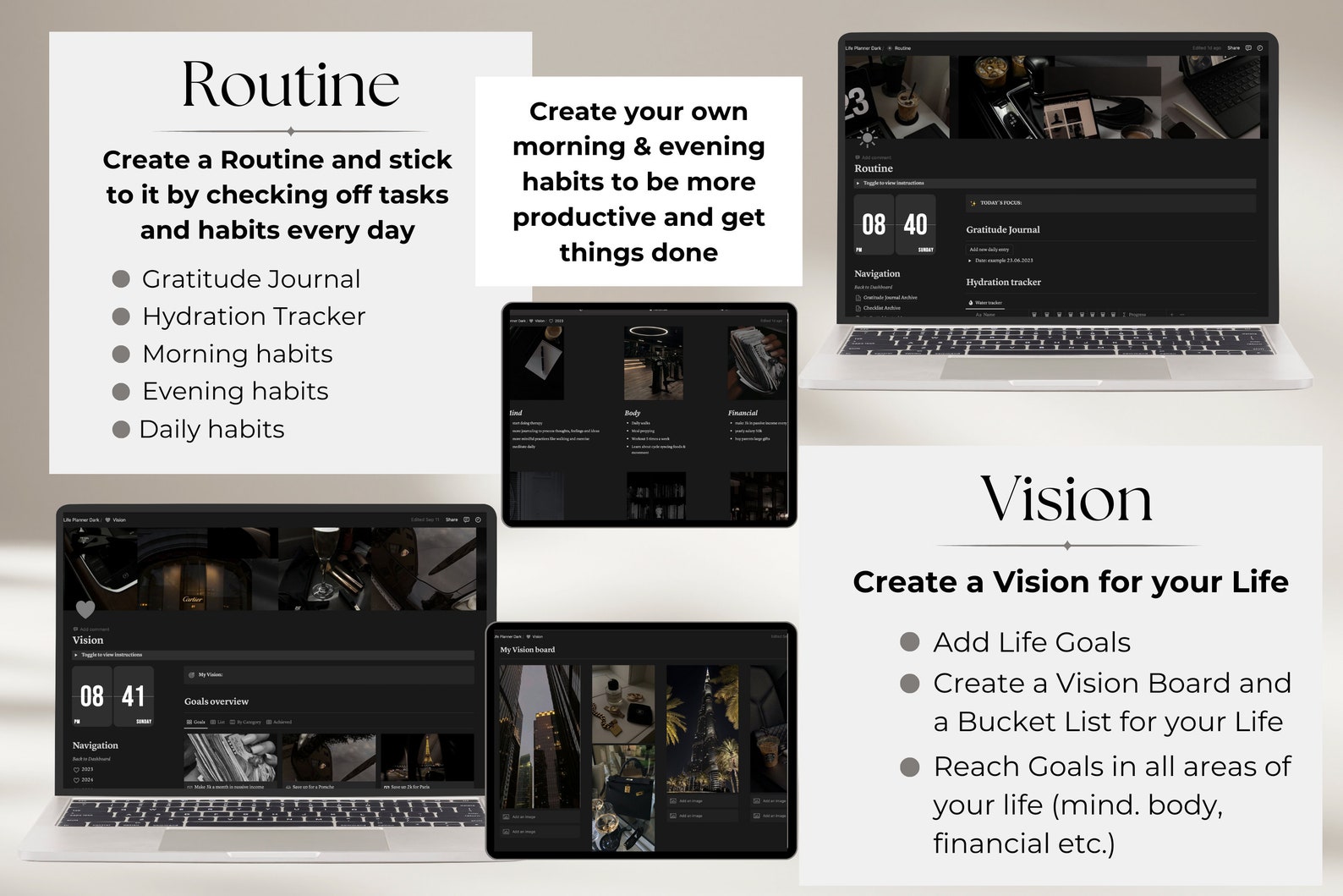 Ultimate Life Planner Notion Dark Mode Notion Life Planner, Notion ...