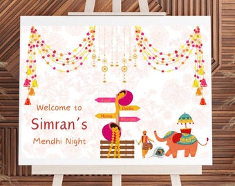 Digital File Welcome Sign Indian Wedding Haldi Vidhi Pithi Indian ...