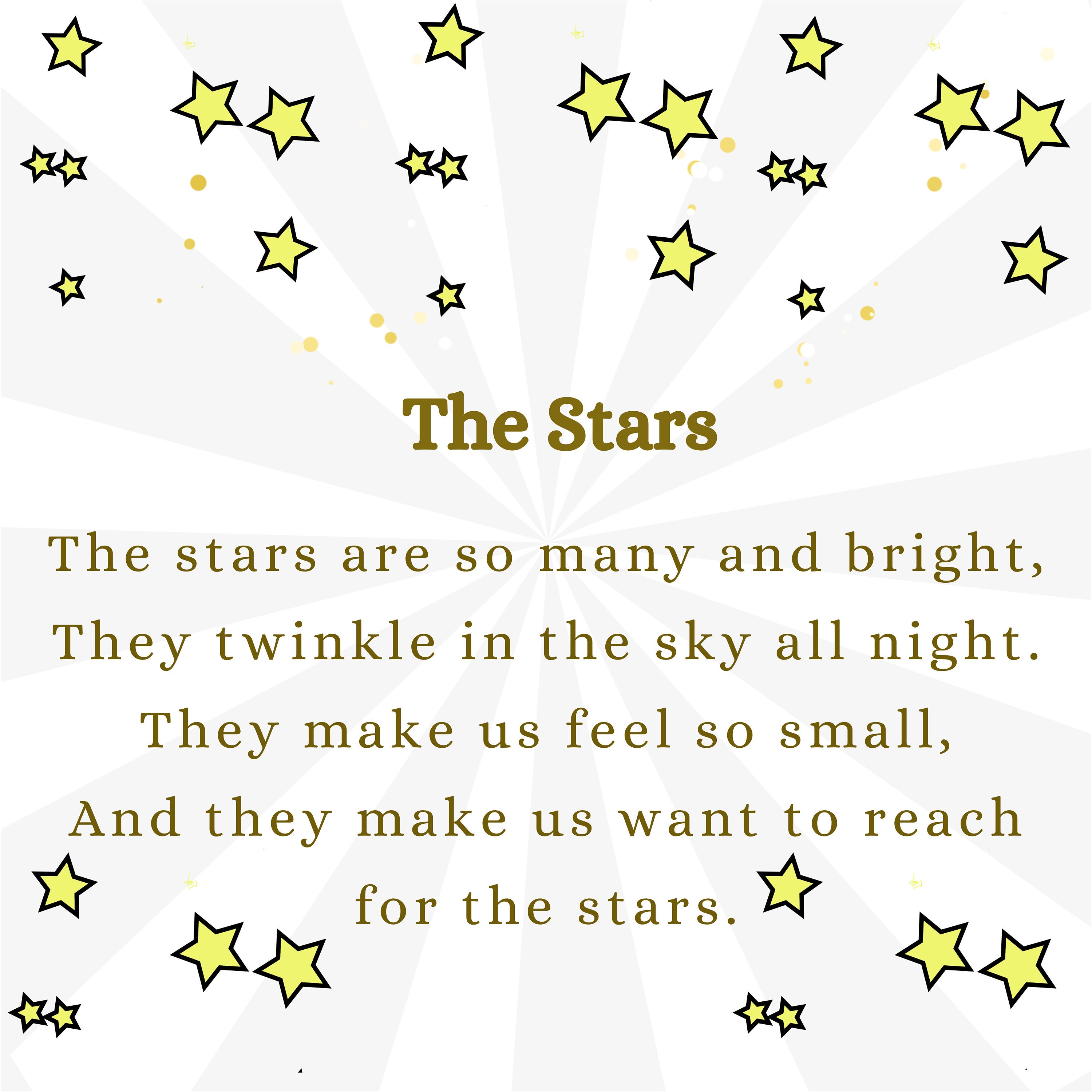The Stars Poem Kids Wall Art Inspired by the Beauty and - Etsy