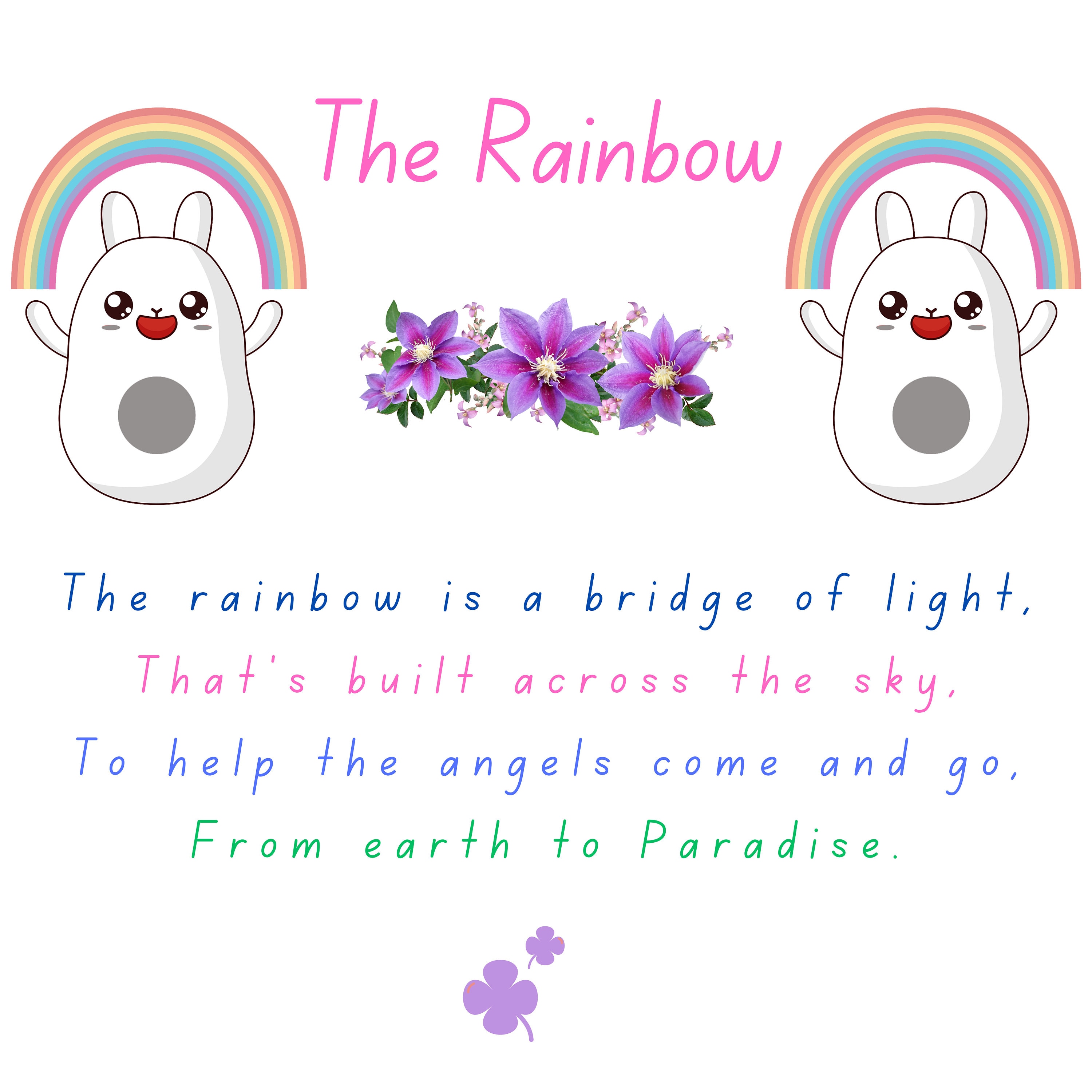 Rainbow Poem for Kids Wall Art, Kids Poem Wall Art, Children's Wall Art ...
