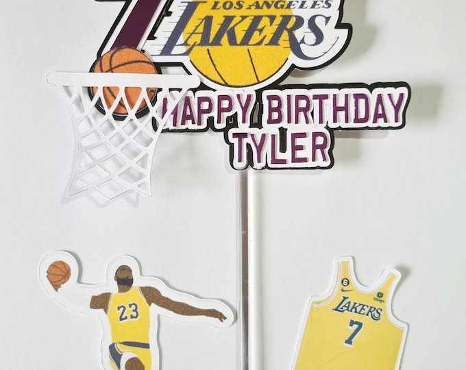 Los Angeles Lakers Cake Topper Set - Etsy