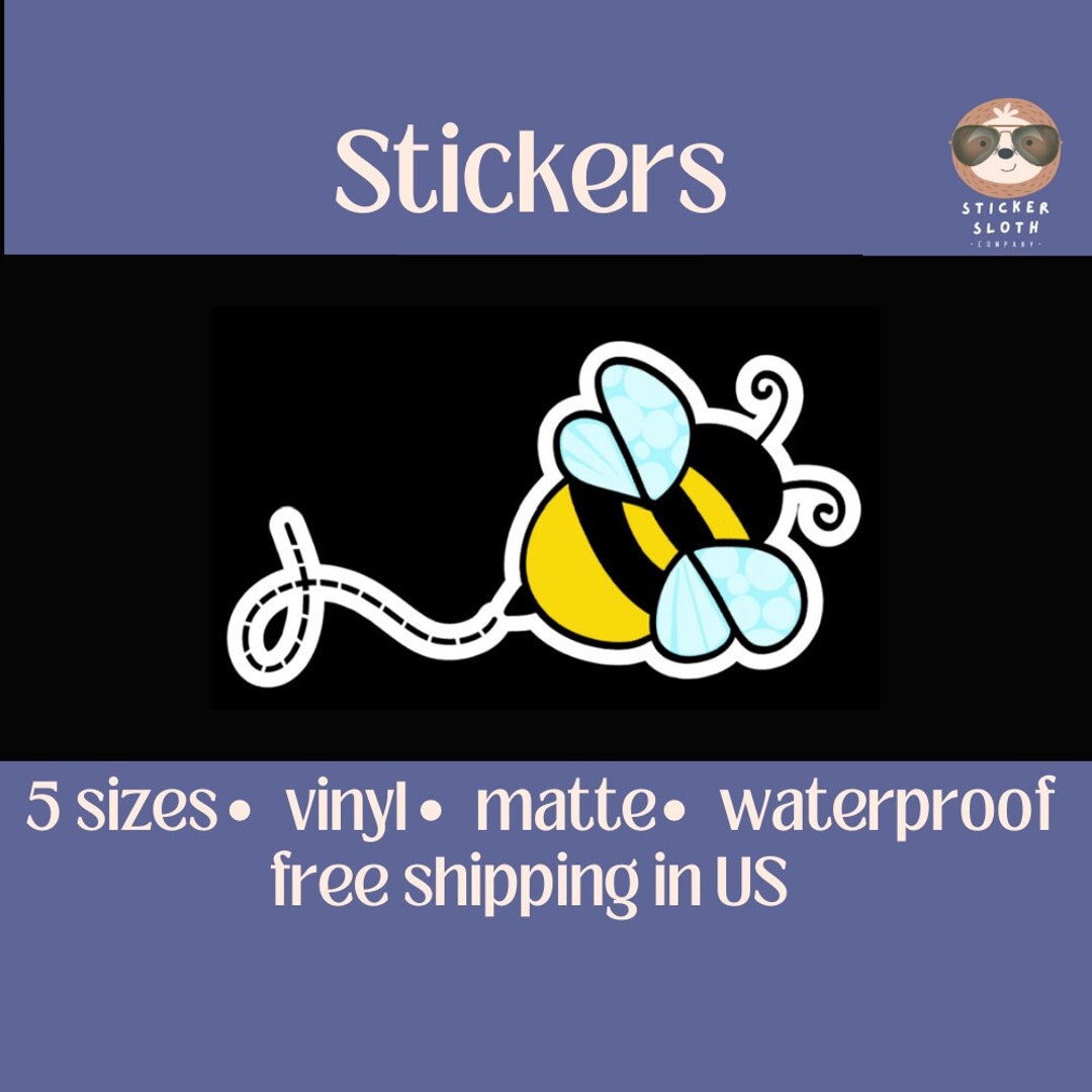 Buzzing Bee Die Cut Sticker Vinyl, Waterproof, Matte Finish Sticker for ...