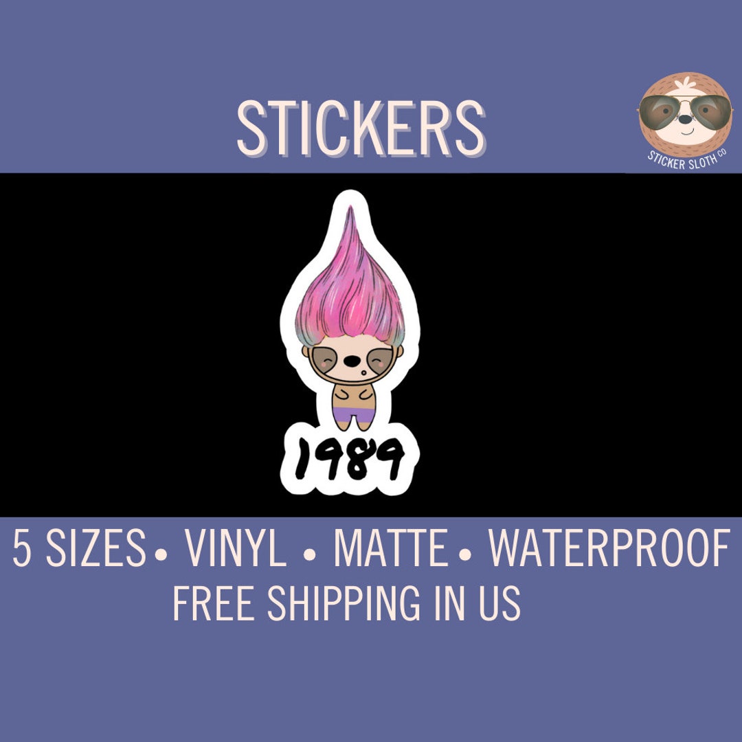 1989 Troll Sloth Sticker Waterproof, Vinyl, Laminated Perfect, Funny ...
