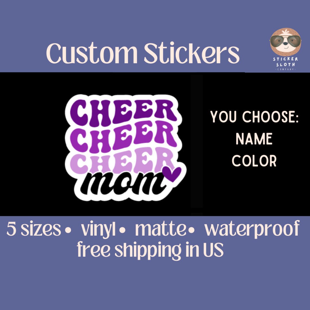 Personalized Cheer Mom Sticker Waterproof Vinyl Die-cut - Etsy