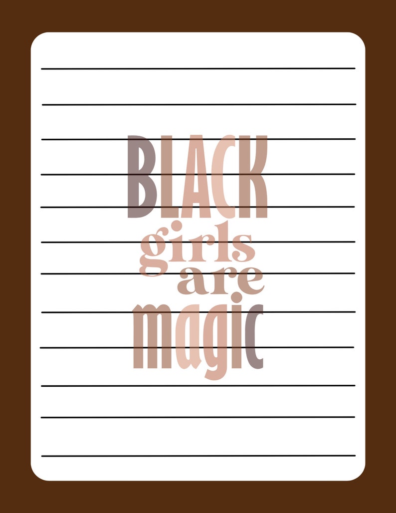 Black Women Diary With Black Women Letter Templates; Black Girly ...