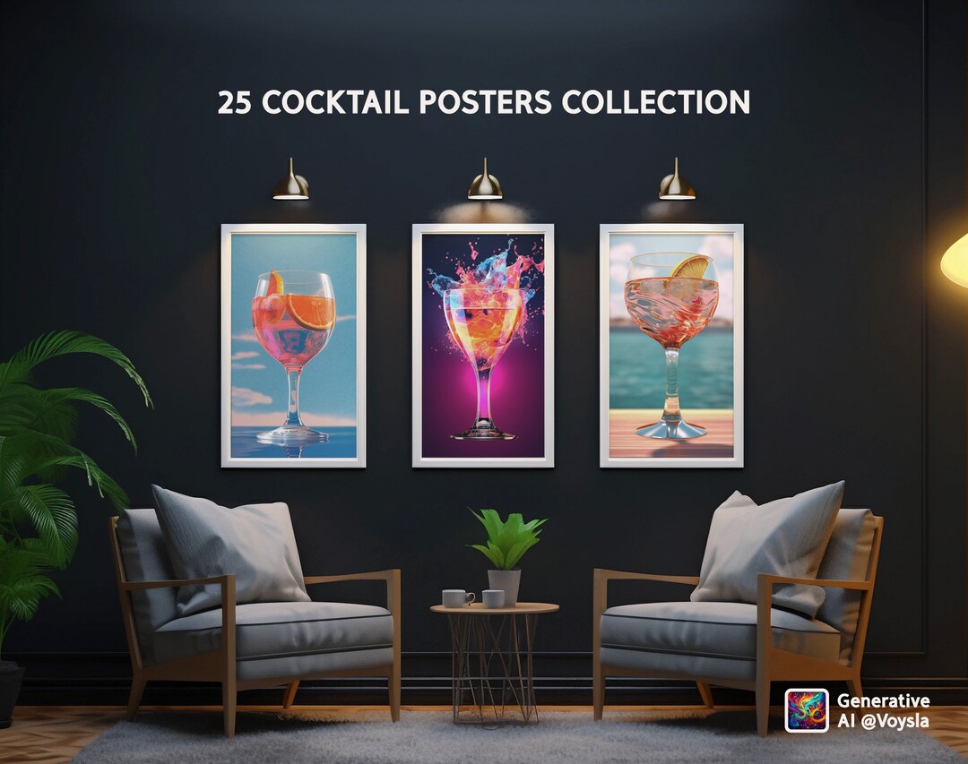 25 Cocktail Posters Collection - Etsy