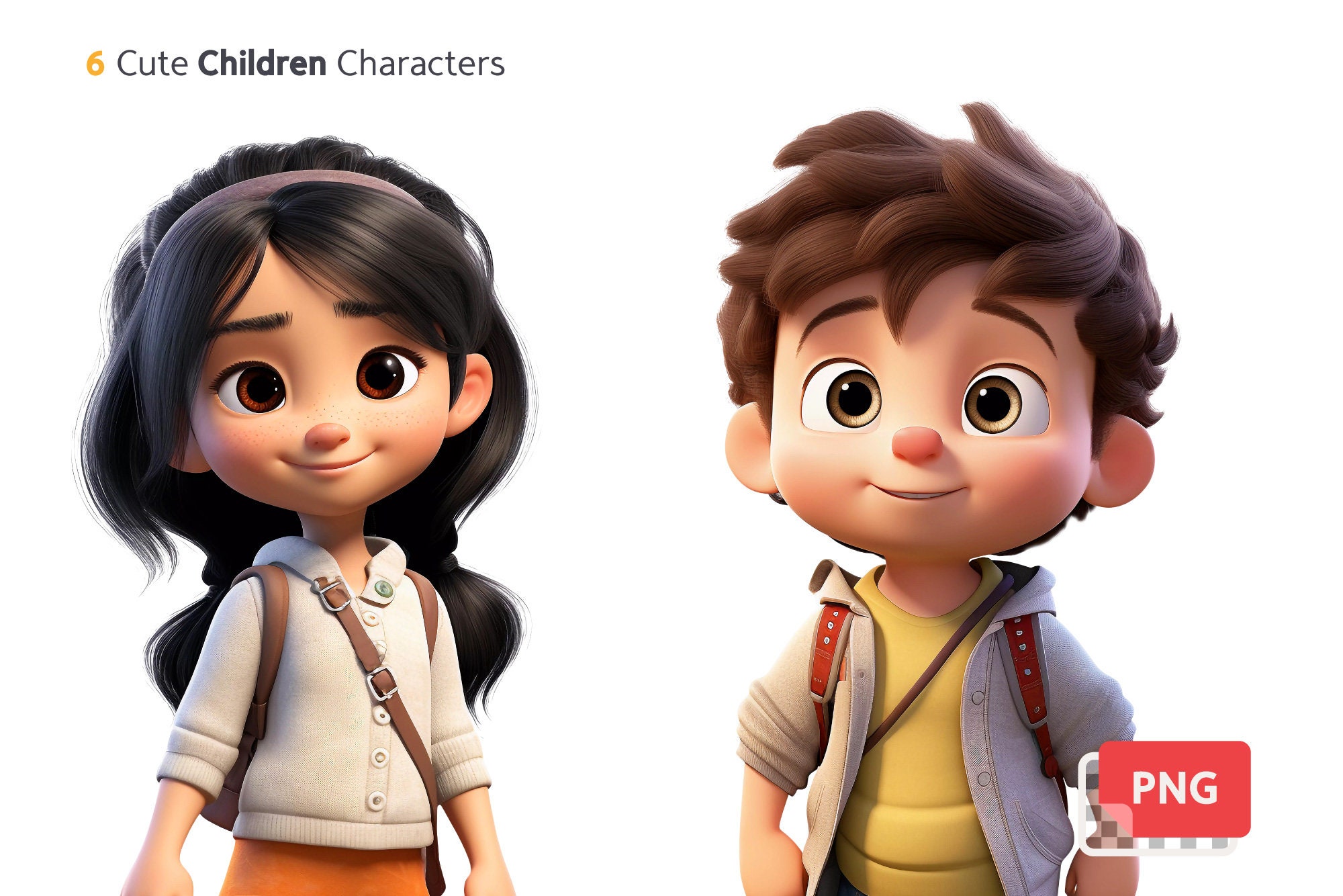 Cute Cartoon Realistic Children V.4 - Etsy