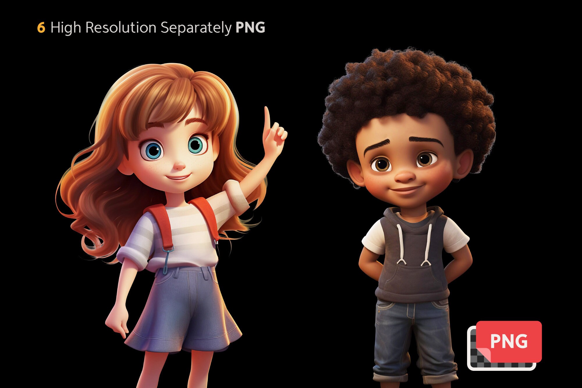 Cute Cartoon Realistic Children V.4 - Etsy