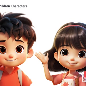 Cute Cartoon Realistic Children V.1 - Etsy