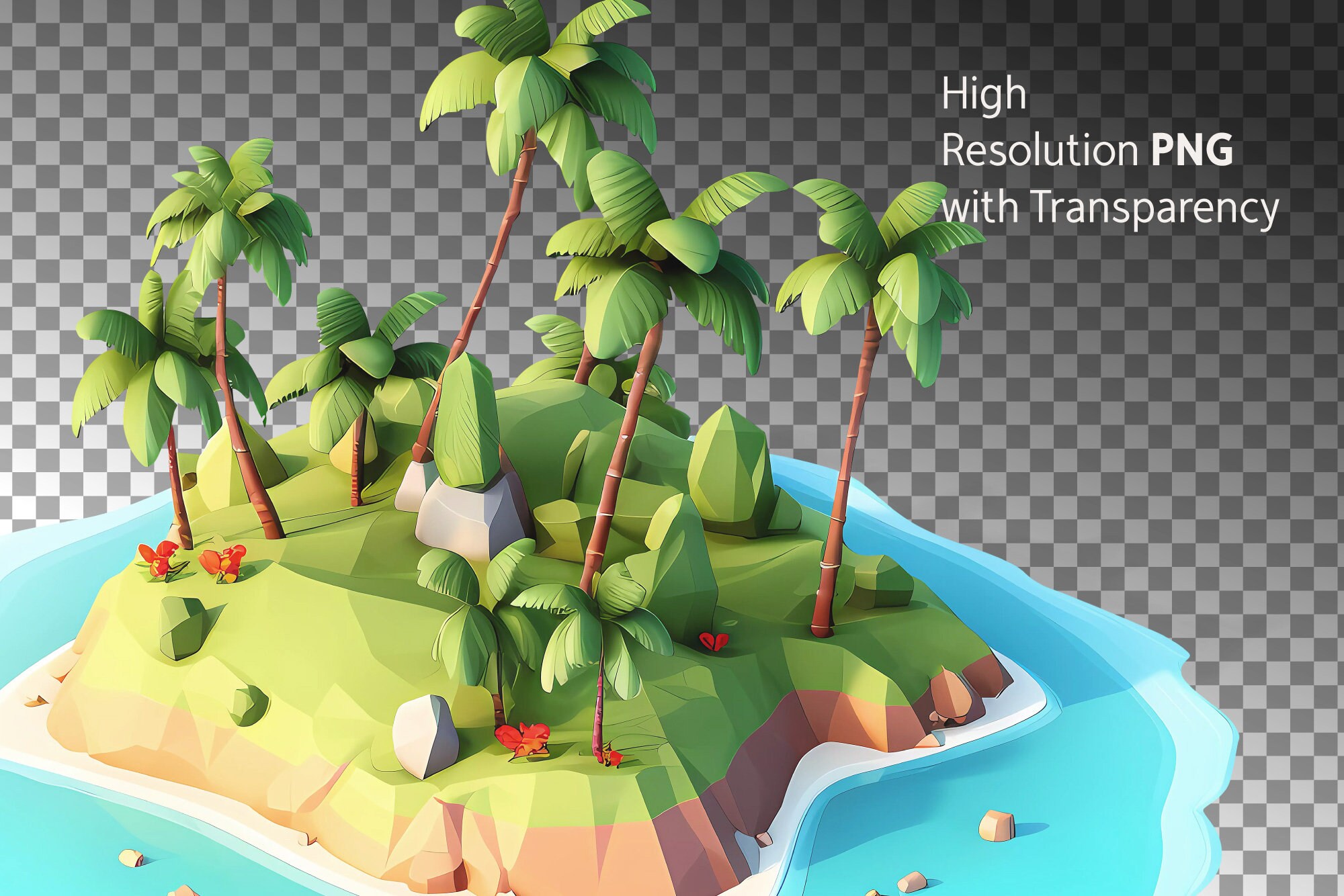 Summer Vacation Isometric Low Poly Icons Set - Etsy