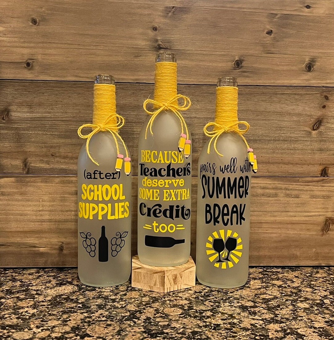 Teacher Gift/teacher Appreciation/wine Bottle Light/fairy Lights ...