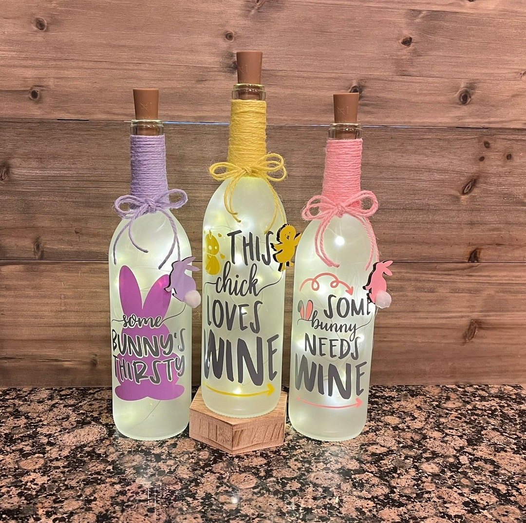 Easter Themed Decor/holiday Decor/easter Bunny/wine Bottle Light/fairy ...