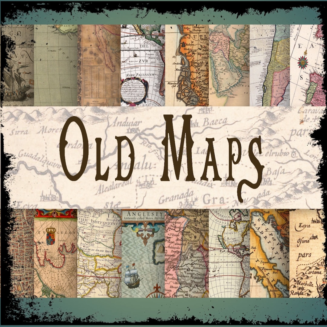 16 Old Maps Digital Paper Printable Maps - Etsy