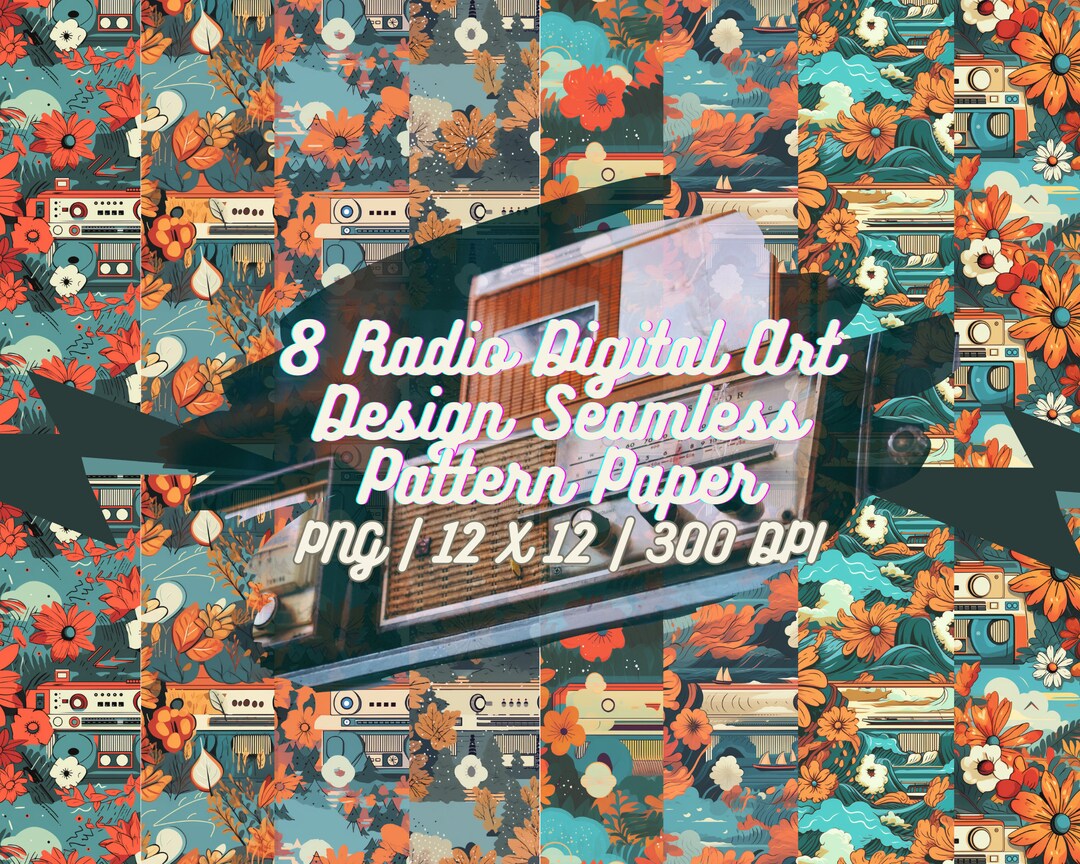 Nostalgic Radio: Vintage Radio Lofi Seamless Pattern Papers - Etsy